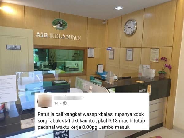 Pukul 9 pagi kaunter masih tutup, individu kesal dengan pengurusan Air ... Pukul 9 pagi kaunter masih tutup, individu kesal dengan pengurusan Air ...