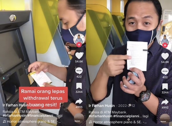 Jangan buang resit ATM lepas keluar duit, rupanya ada rahsia untuk ...