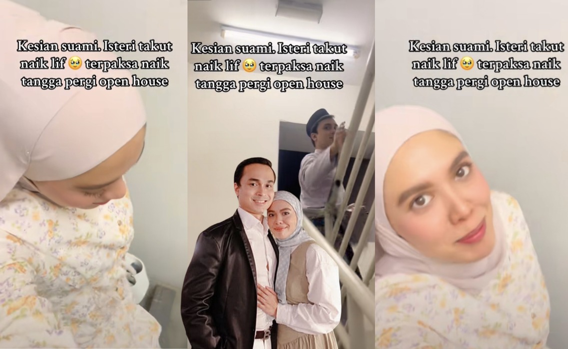 Julia Farhana terharu suami rela teman daki tangga, takut naik lif ...