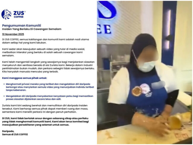 Melayu, Cina sepakat pertahan barista Zus Coffee disimbah air oleh ...